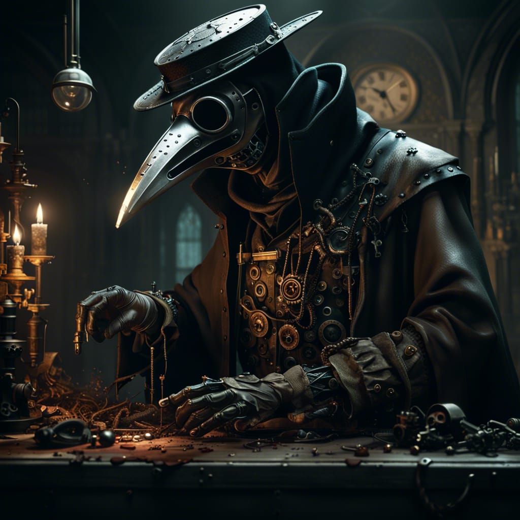Plague Doctor making autopsy on body , steampunk, a masterpiece, 8k ...
