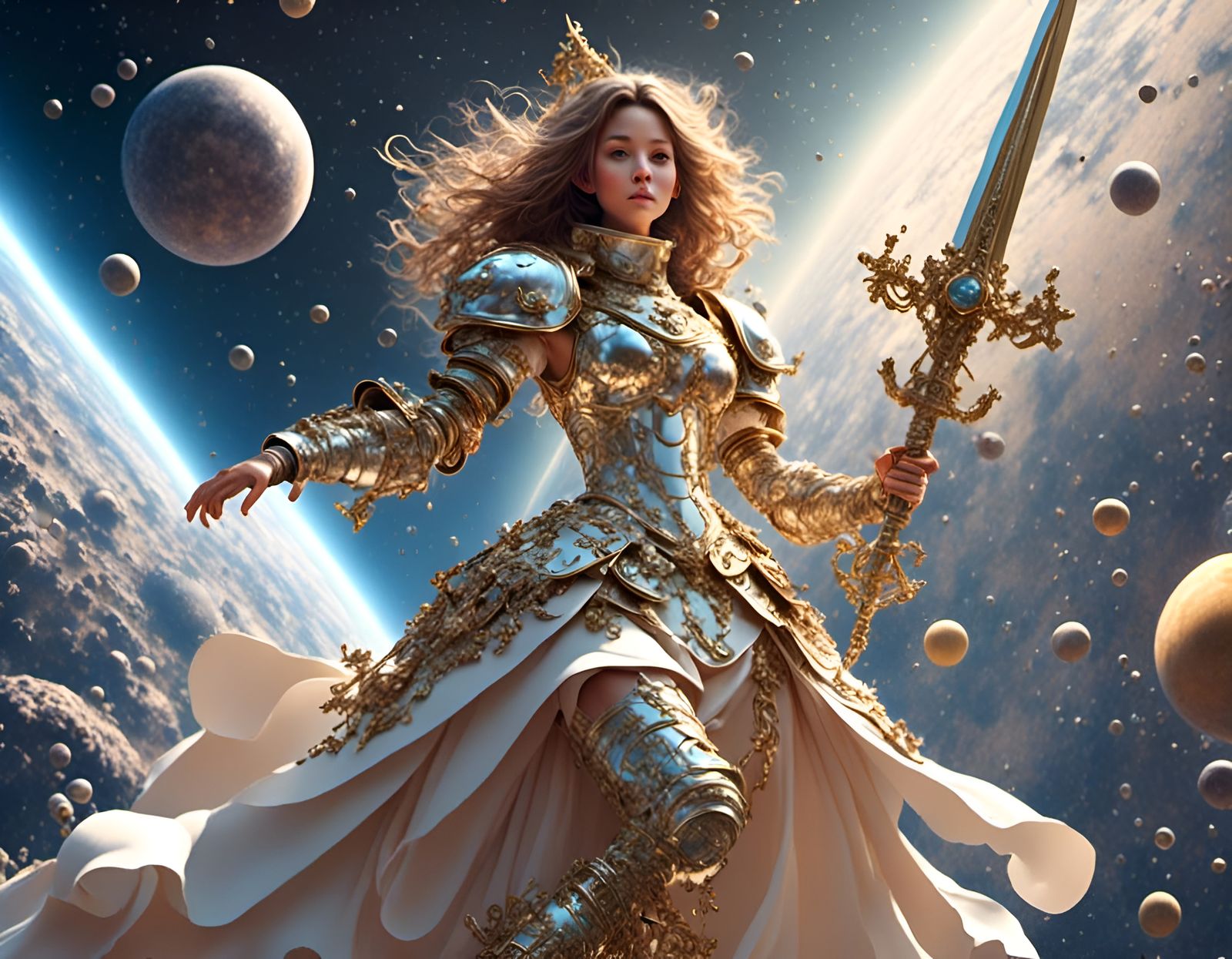 Outerspace Girl in Combat - AI Generated Artwork - NightCafe Creator