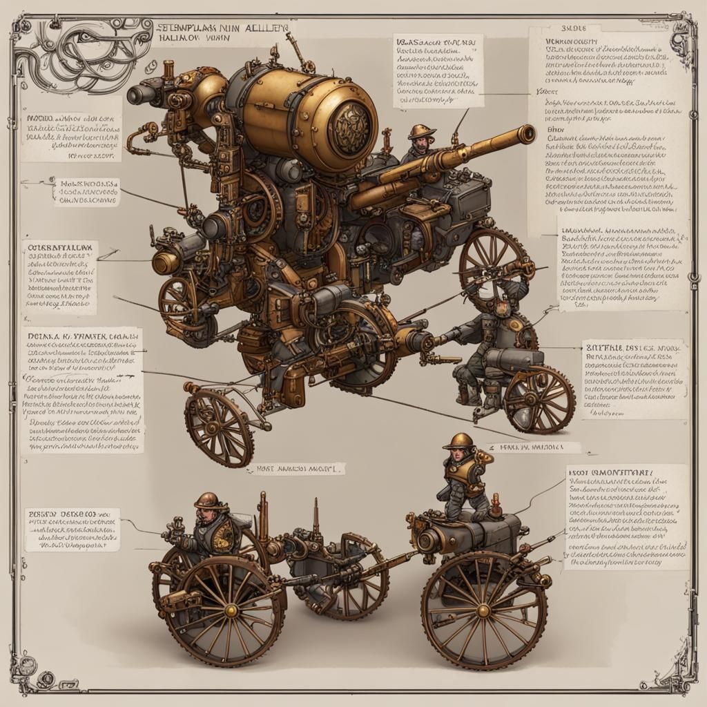 field artillery unit steampunk - AI Generated Artwork - NightCafe Creator