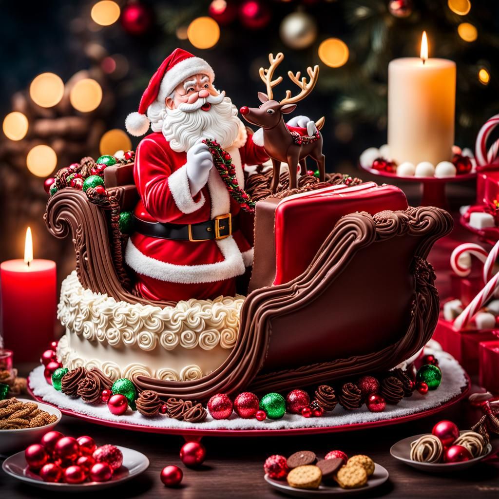 Santa cake - AI Generated Artwork - NightCafe Creator