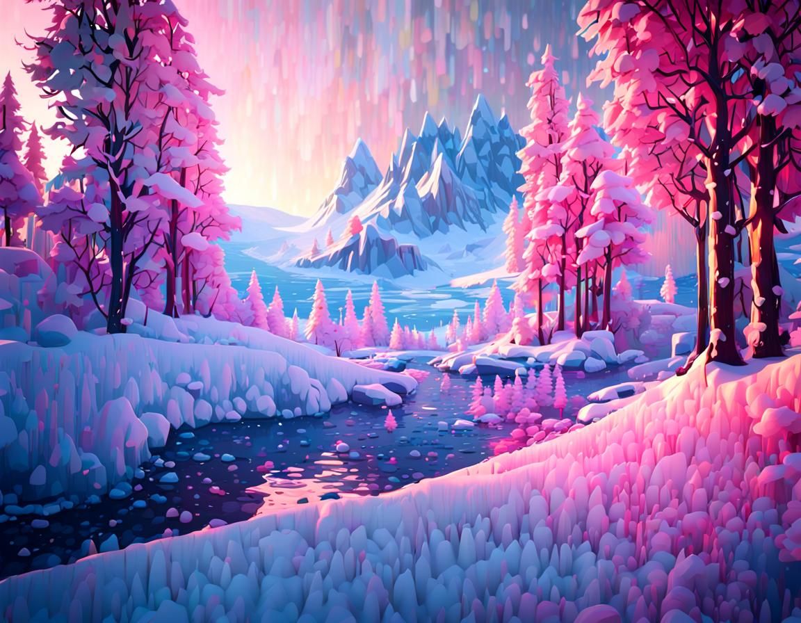 Pastel Color Artic Snowscape :: Cinematic atmospheric beautiful ...