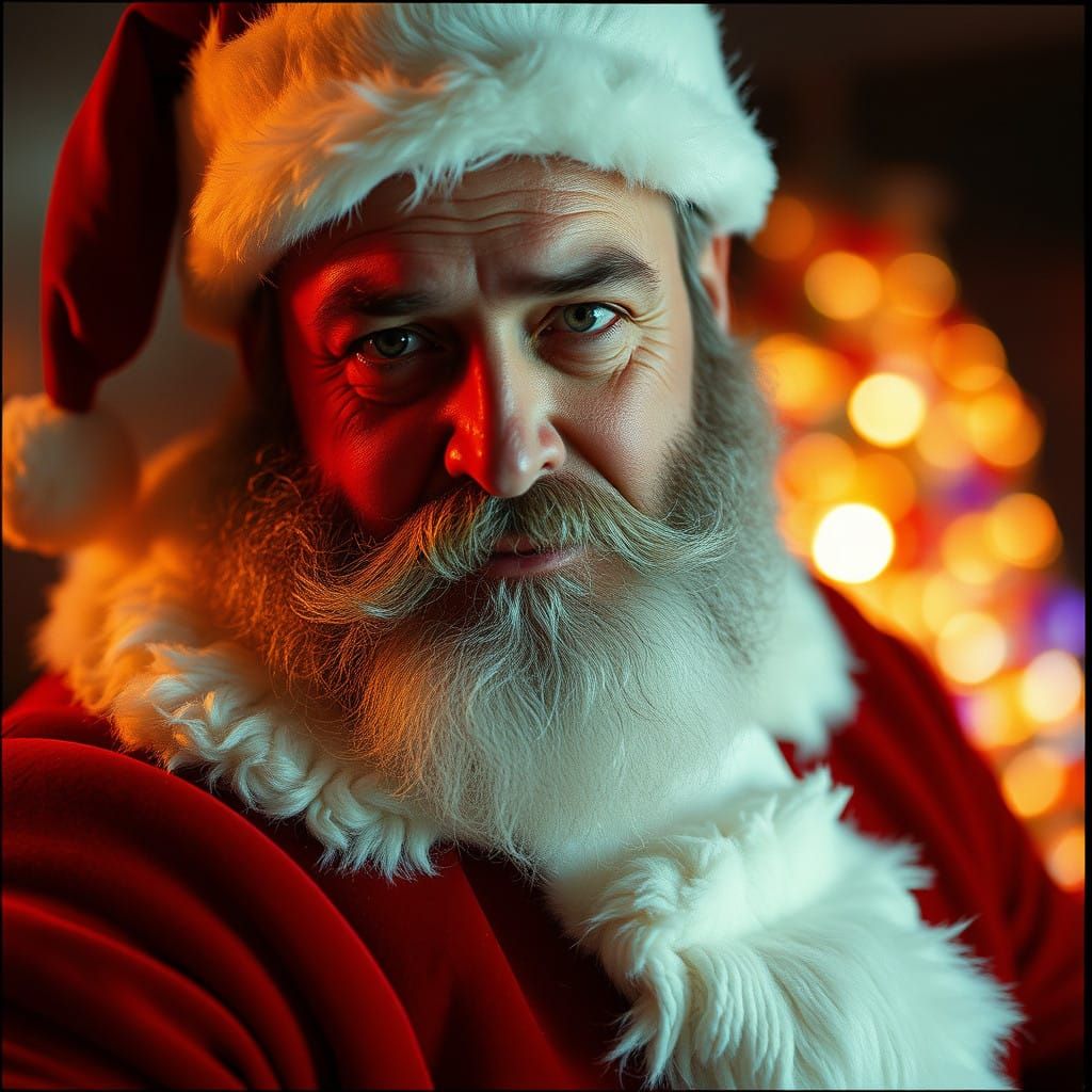 Santa claus - Macho Santa Claus Portrait in Cinematic Film S...
