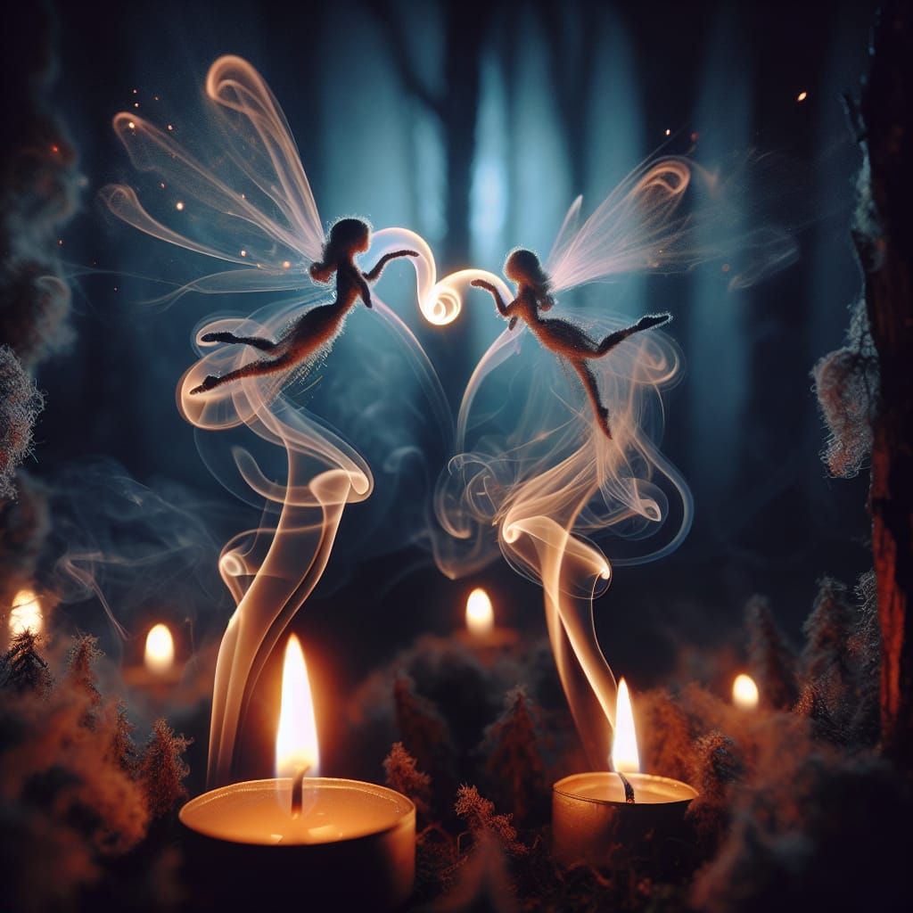 tiny smoke fairies - AI Generated Artwork - NightCafe Creator