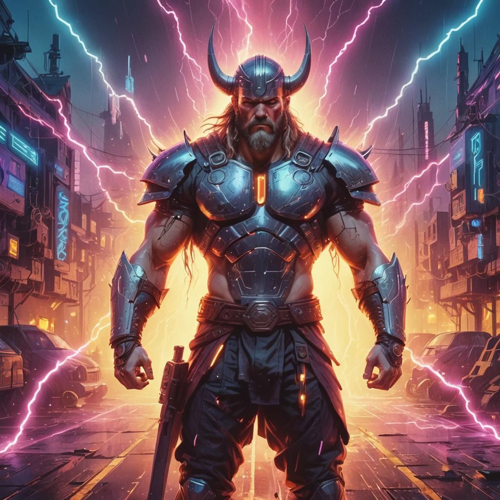 Cyberpunk Viking 8 - AI Generated Artwork - NightCafe Creator