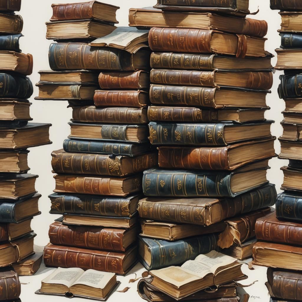 STACKS OF OLD BOOKS - AI Generated Artwork - NightCafe Creator