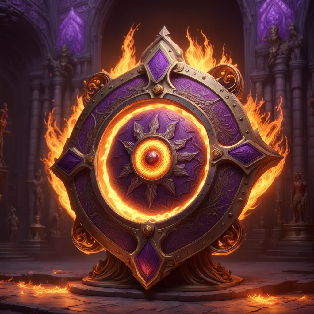 A detailed Shield of fire - AI Generated Artwork - NightCafe Creator