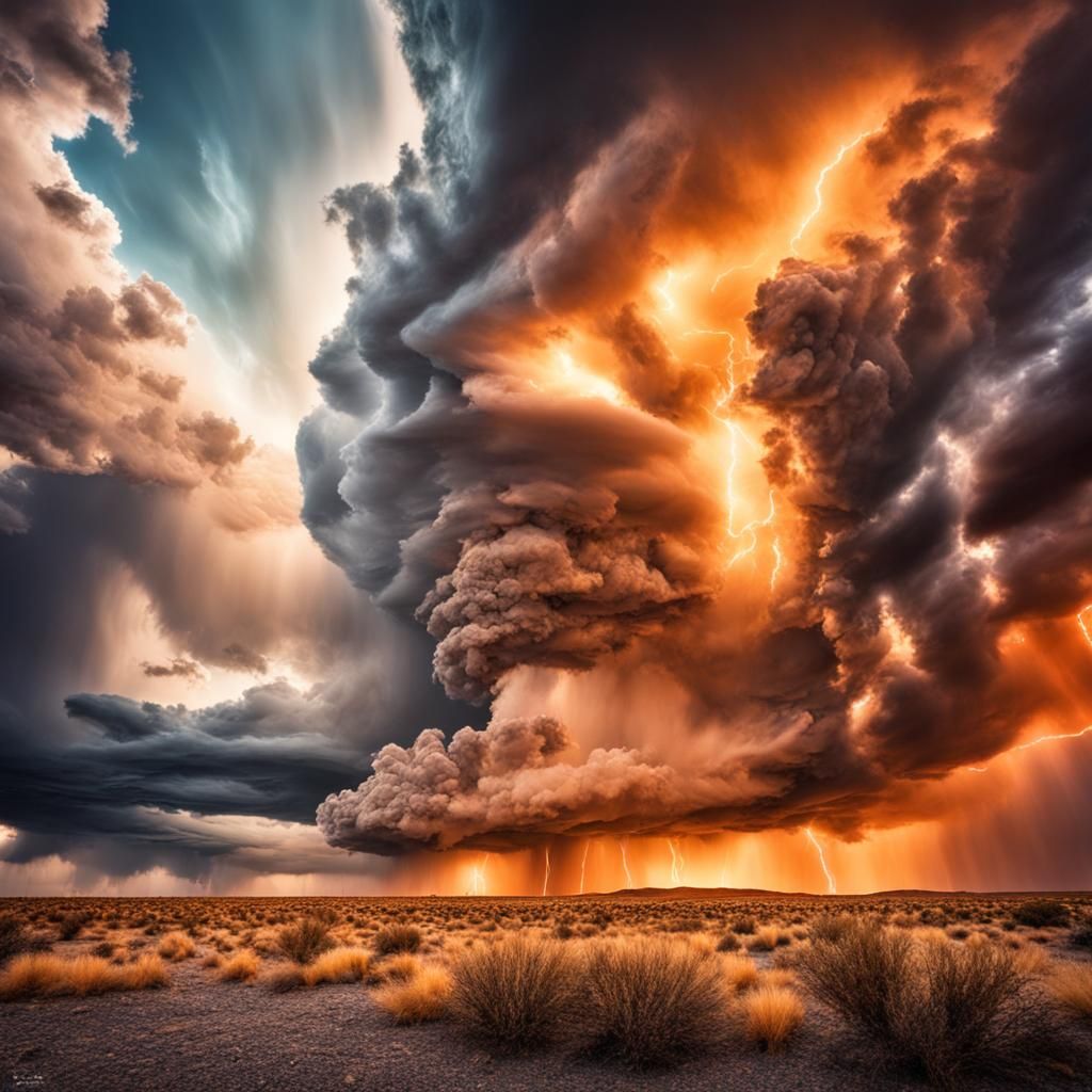 A very big large supercell storm - AI Generated Artwork - NightCafe Creator