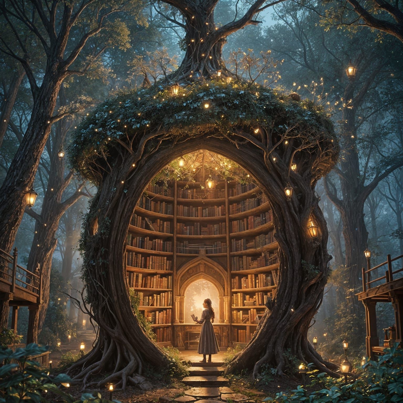 The Acorn Library - Mystical Acorn Library Unveiled in a Whi...