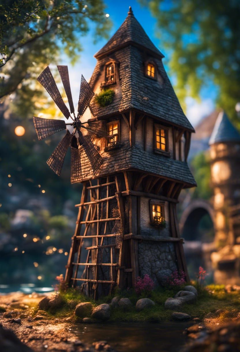 Fantasy windmill - AI Generated Artwork - NightCafe Creator