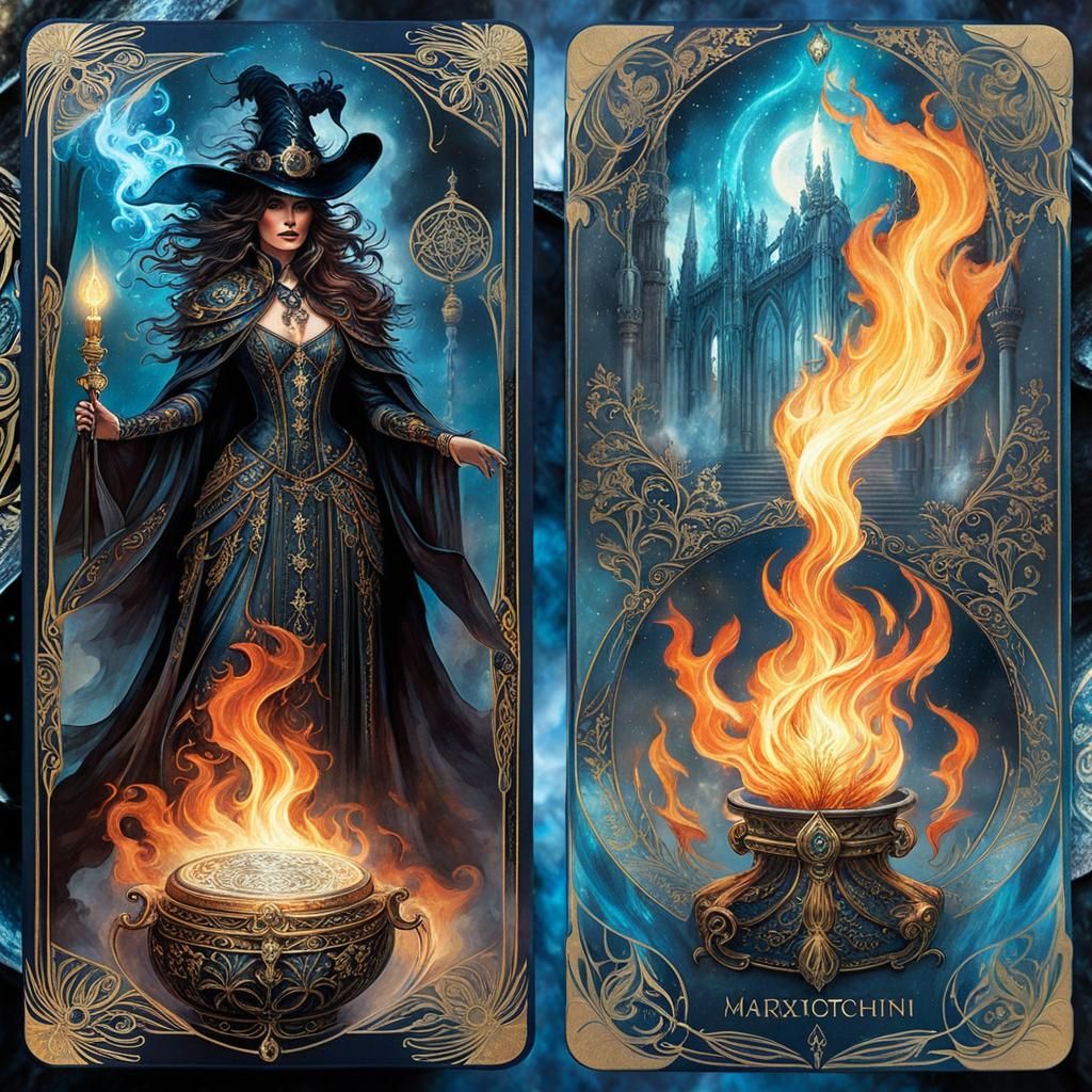 maximalist Ornate Tarocchini cards :: divination-cards surrounded by ...