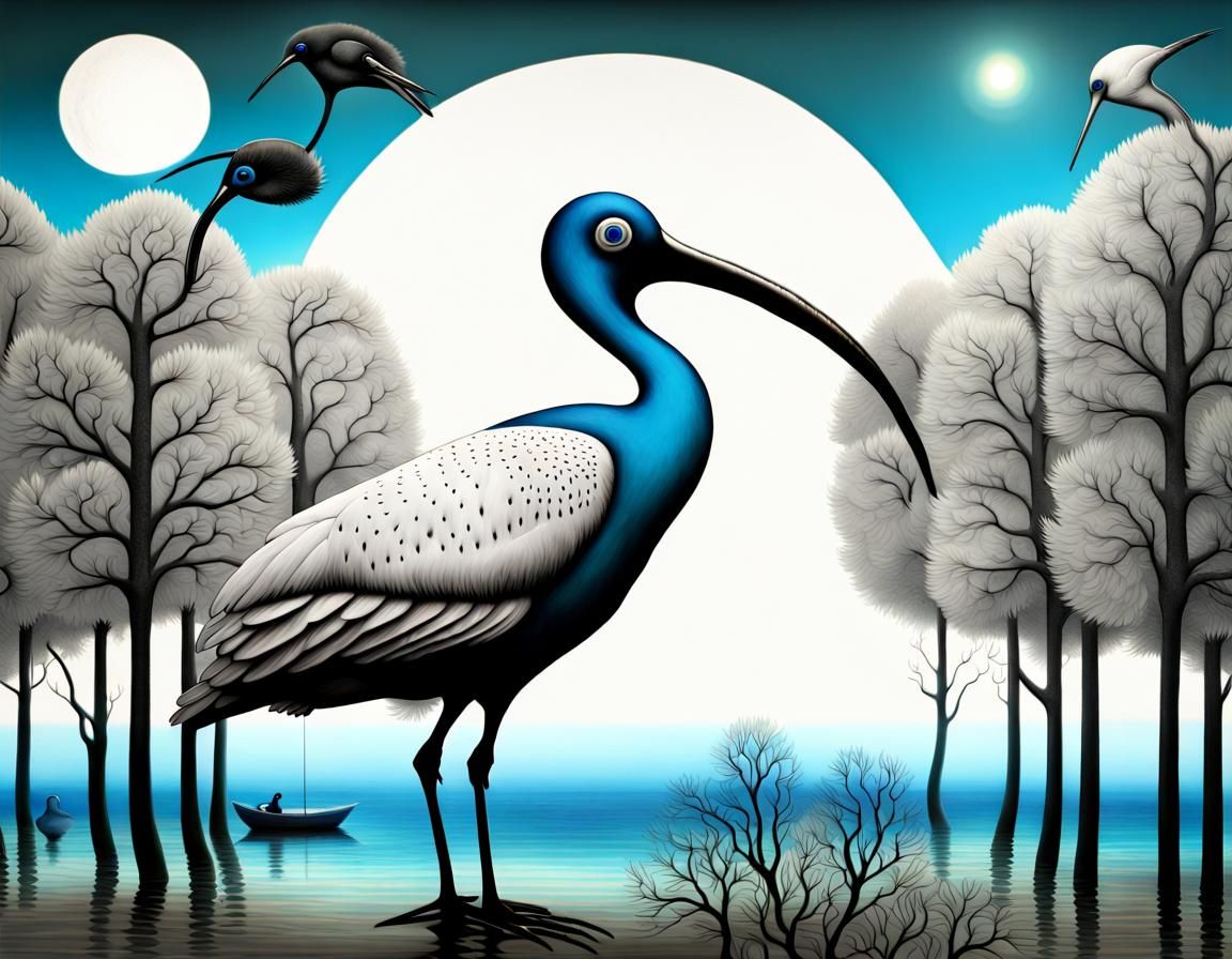 Blue ibis - AI Generated Artwork - NightCafe Creator