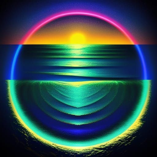 Ethereal Liminal Seascape in Harmonious Golden Rat... - AI Art