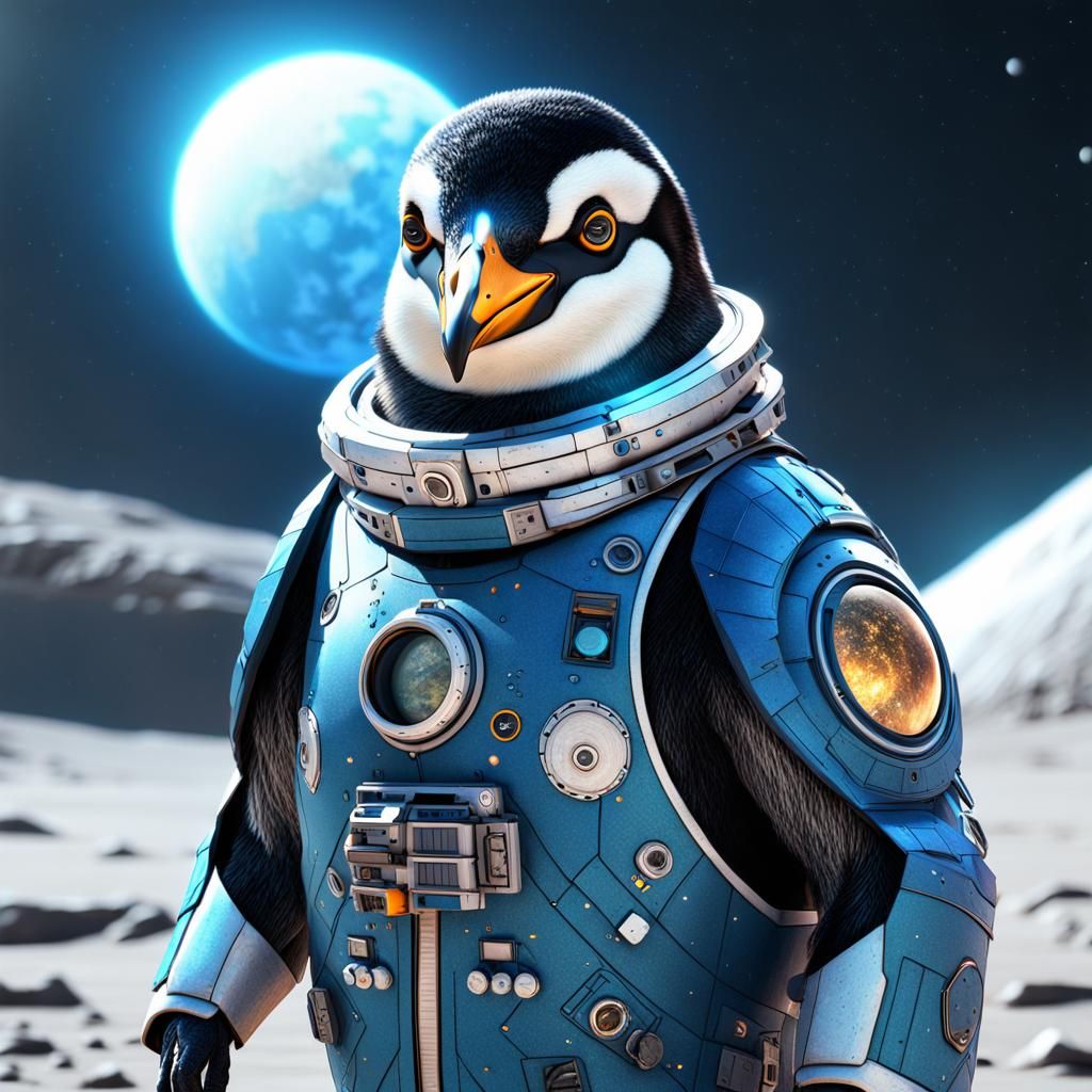 Penguin In Space - AI Generated Artwork - NightCafe Creator