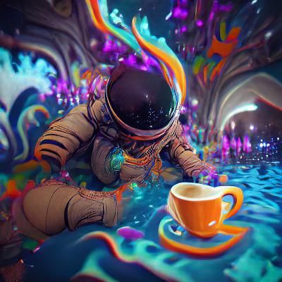 Diving into space with coffee - AI Generated Artwork - NightCafe Creator