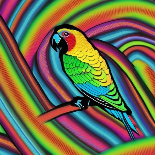 Psychedelic parrot - AI Generated Artwork - NightCafe Creator