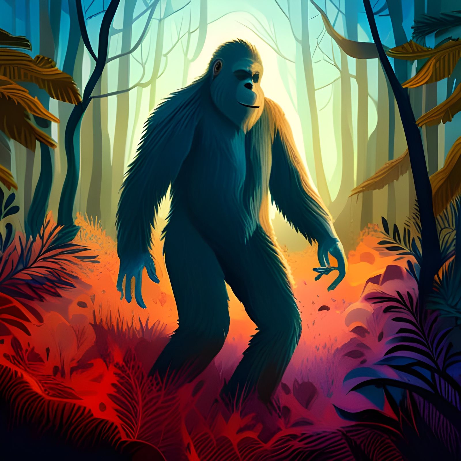 Psychadelic Bigfoot - AI Generated Artwork - NightCafe Creator