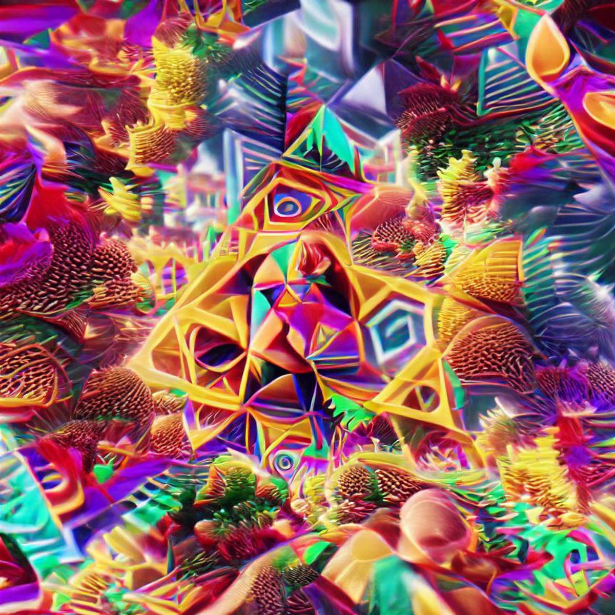 Psychedelic Geometric Trippy 8k colourful - AI Generated Artwork - NightCafe Creator