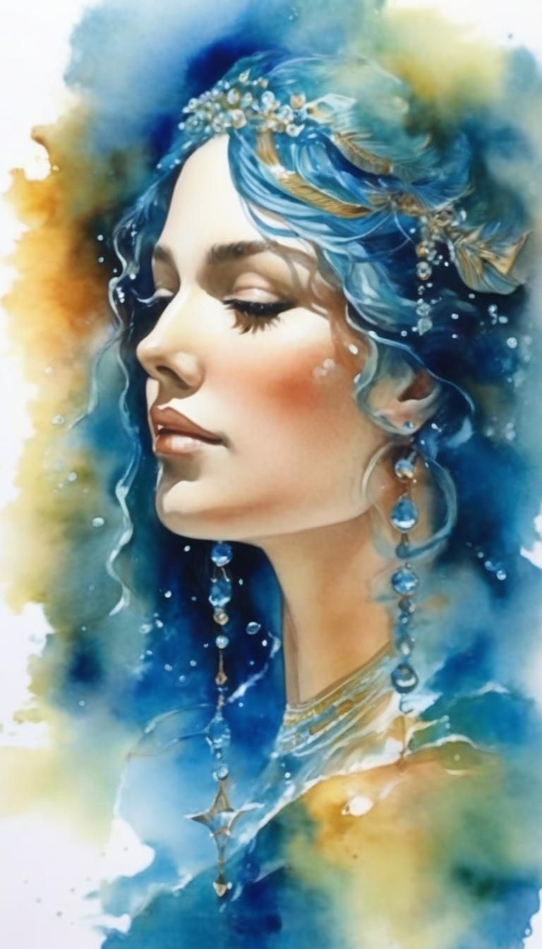 Elemental goddess of Water - AI Generated Artwork - NightCafe Creator