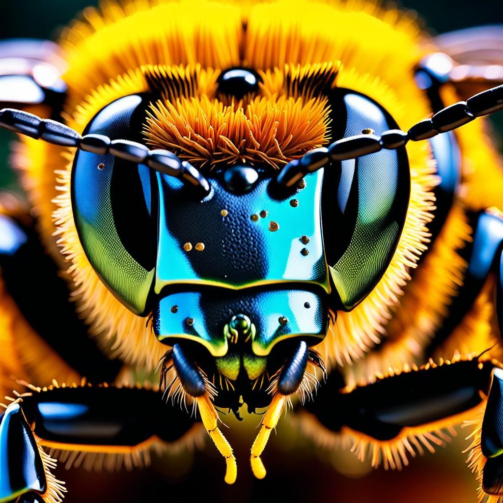 ultra-detailed macro photography of bees highly detailed, HDR, accurate ...
