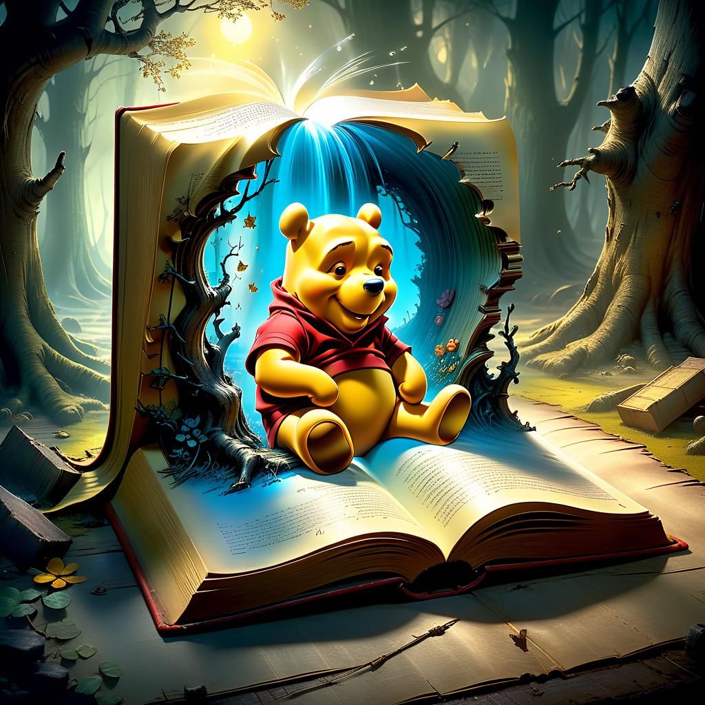 Winnie the Pooh "Ex-Pooh-berant." - AI Generated Artwork - NightCafe ...