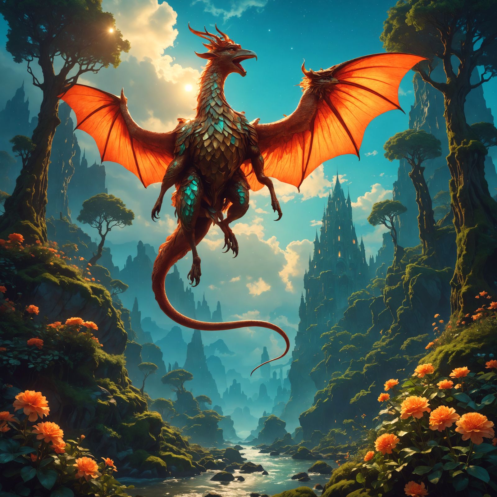 Bird Dragon - AI Generated Artwork - NightCafe Creator