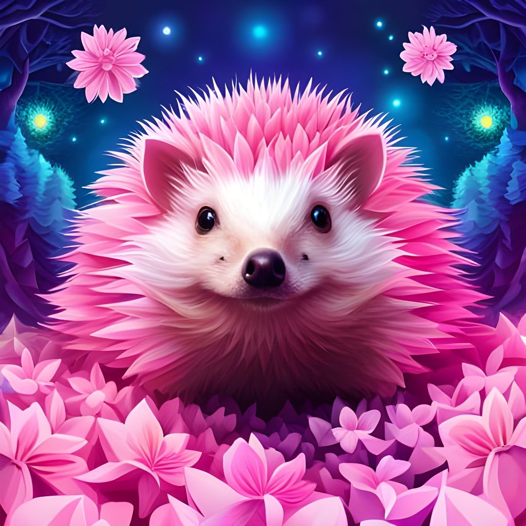 Pink Hedgehog - AI Generated Artwork - NightCafe Creator