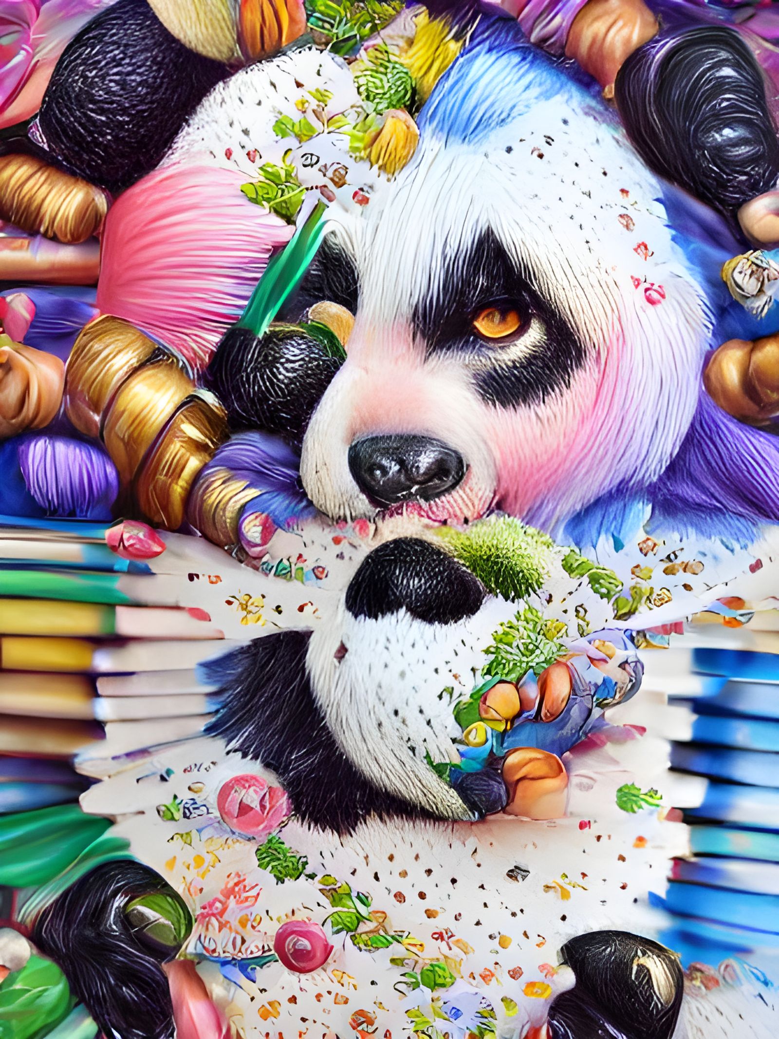 Beautiful Detailed Colorful Fantasy Panda II - AI Generated Artwork ...