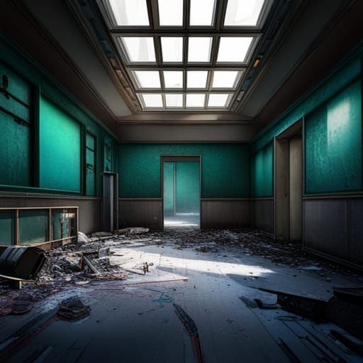 Inside of an Abandoned Hospital, crumbling surgery room, forgotten in ...
