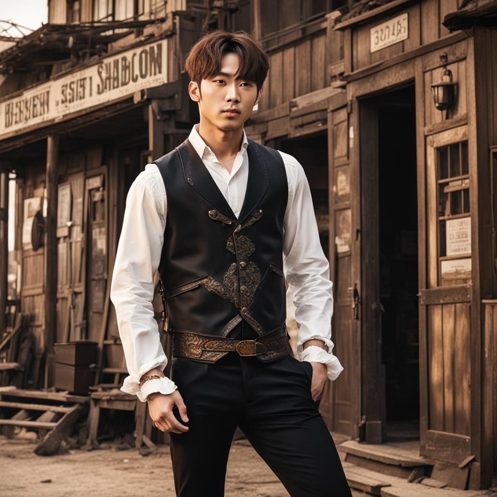 Very handsome Korean, Jungkook type with short hair, clean-shaven, in ...