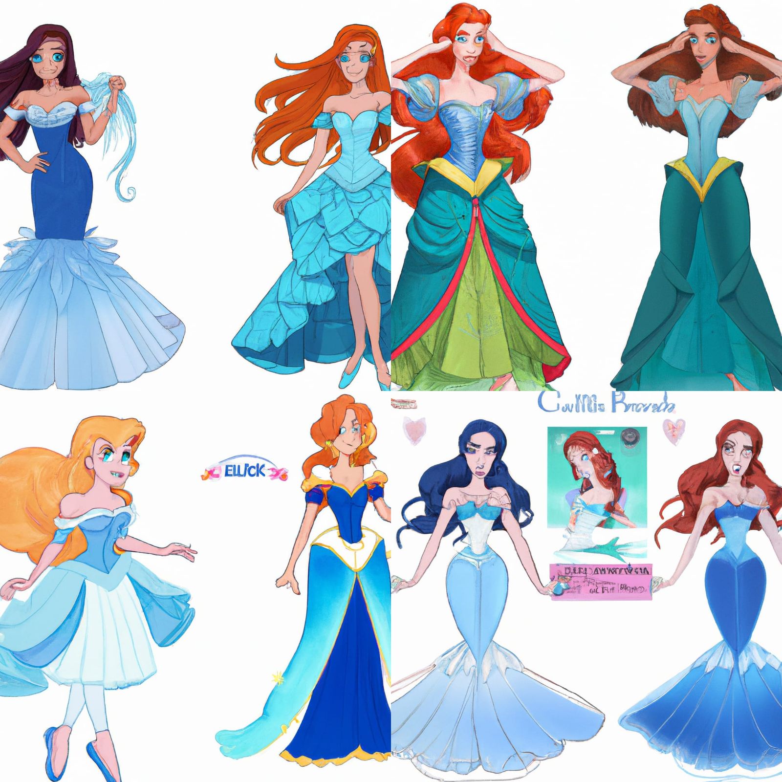 Create a character design fusion of Disney's Princess Ariel and ...