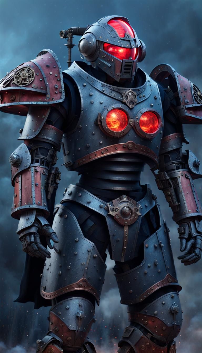 War Mech built like a medieval armor, protective cloak of non-woven ...