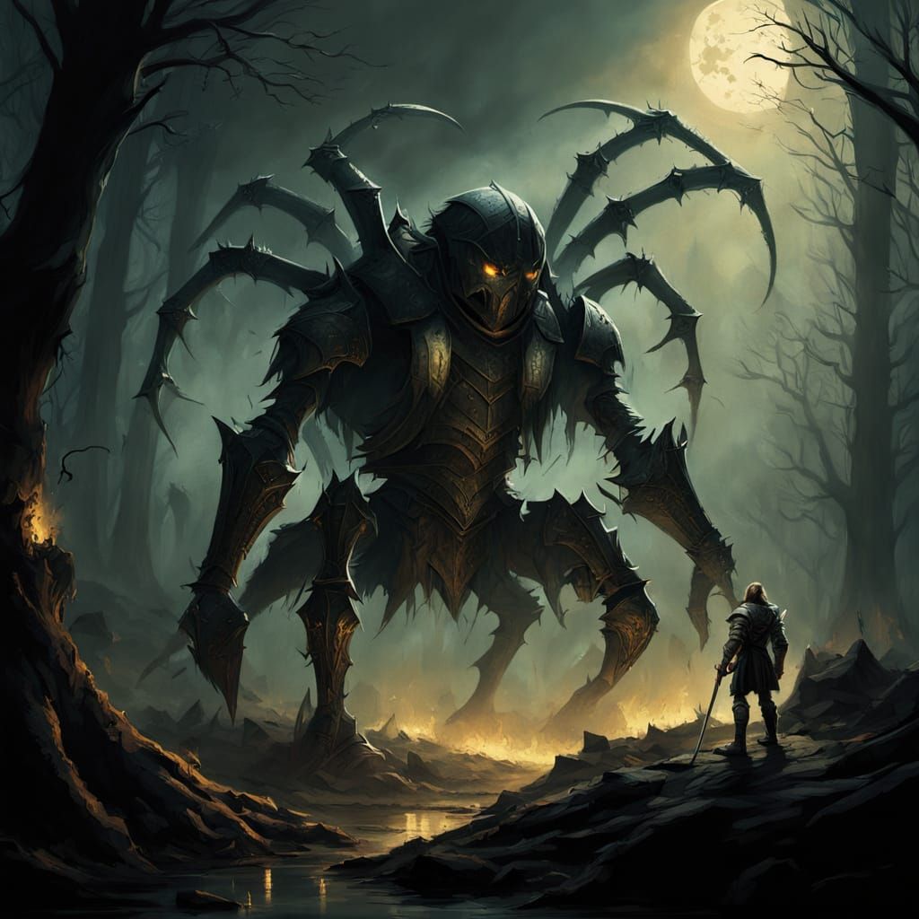 Knight Vs Giant Spider Creature Round #1