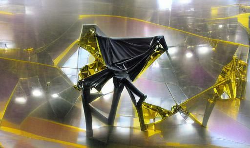 A funny, multi-limbed space alien inspecting the James Webb Space ...