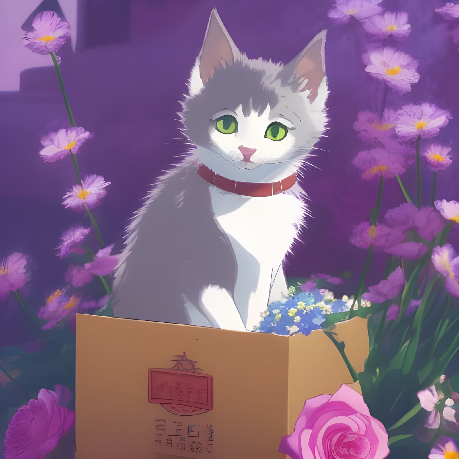 A grey cutie in a box - AI Generated Artwork - NightCafe Creator