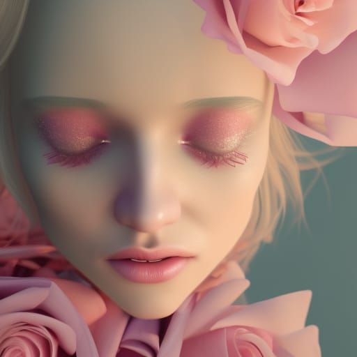 a stunningly beautiful and ethereal rose, in the style of Sarina Nexie ...