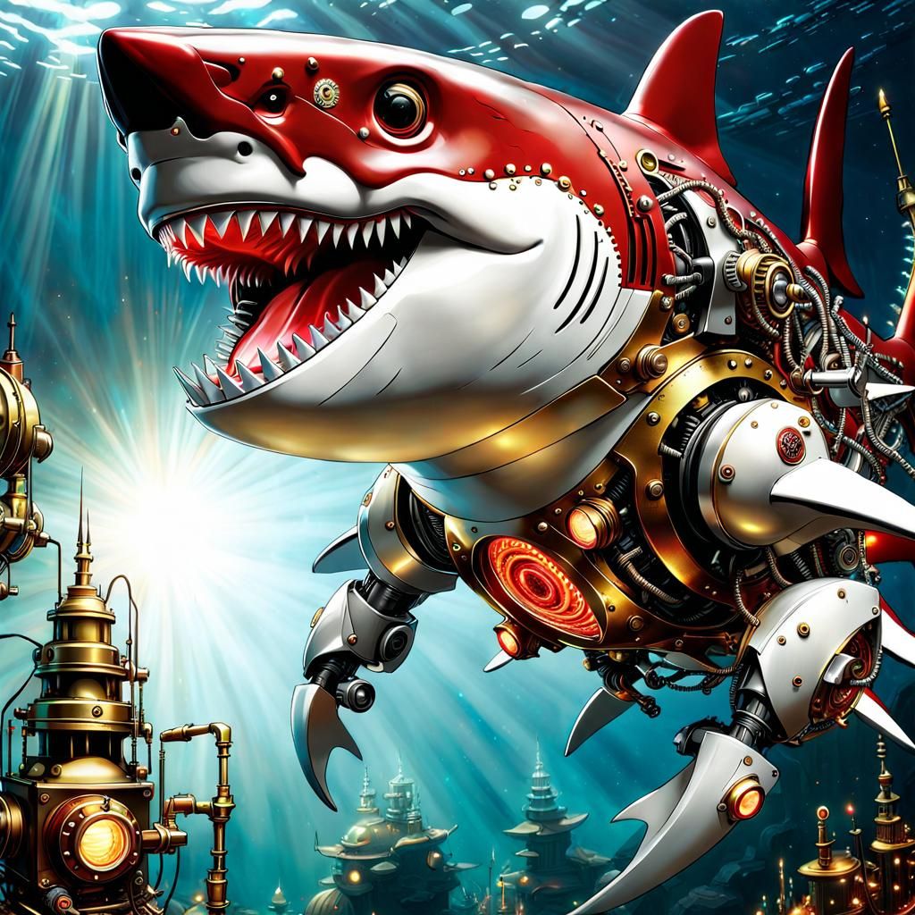 Cyber-Shark - AI Generated Artwork - NightCafe Creator