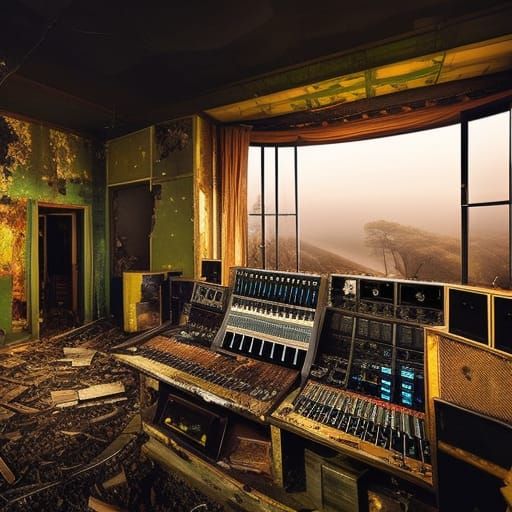 Abandoned recording studio 2 - AI Generated Artwork - NightCafe Creator