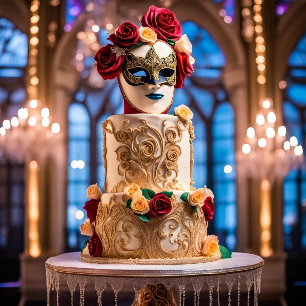 Masquerade Cake - AI Generated Artwork - NightCafe Creator