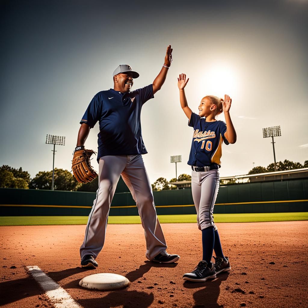 Home run high five! - AI Generated Artwork - NightCafe Creator