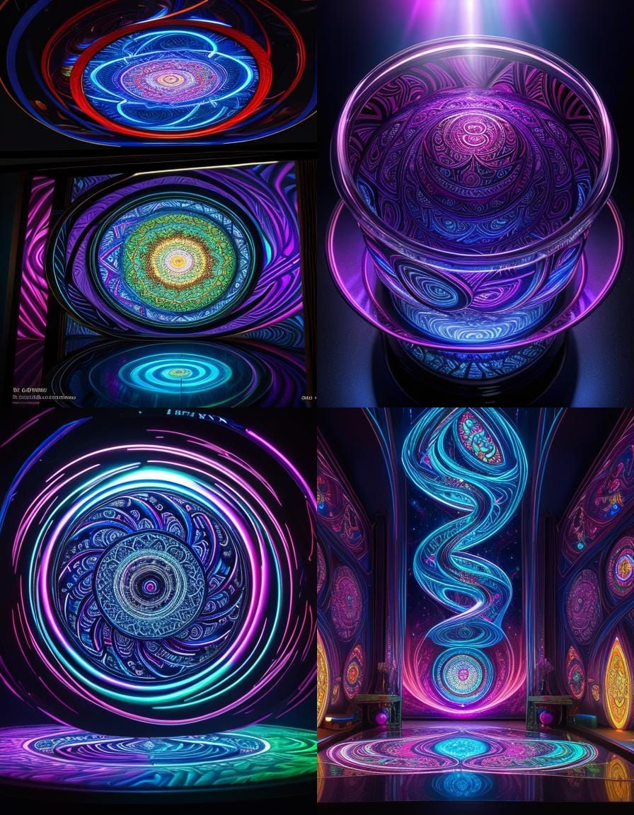 Glass and neon zentangles and swirls - AI Generated Artwork - NightCafe ...