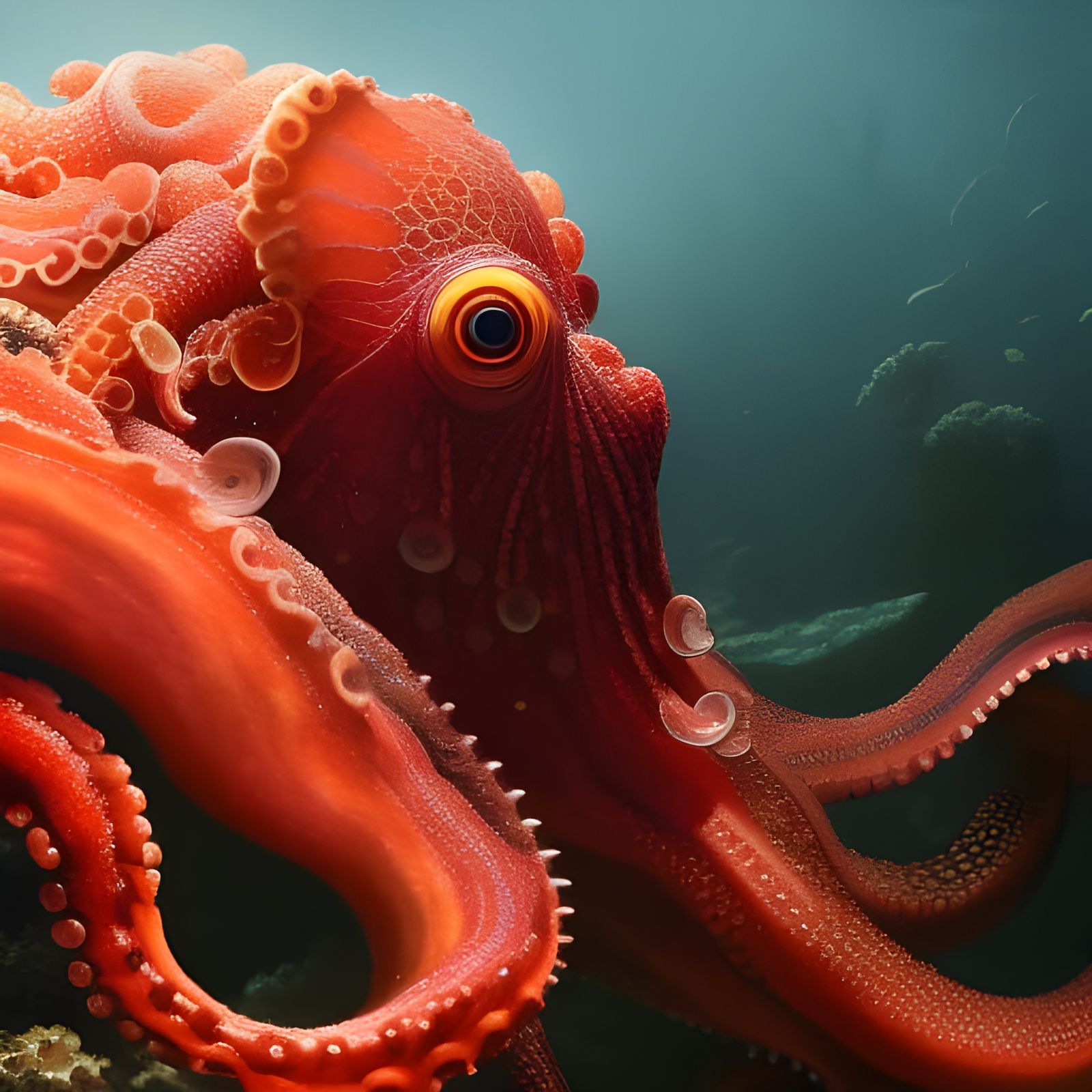 Close-up of an octopus - AI Generated Artwork - NightCafe Creator