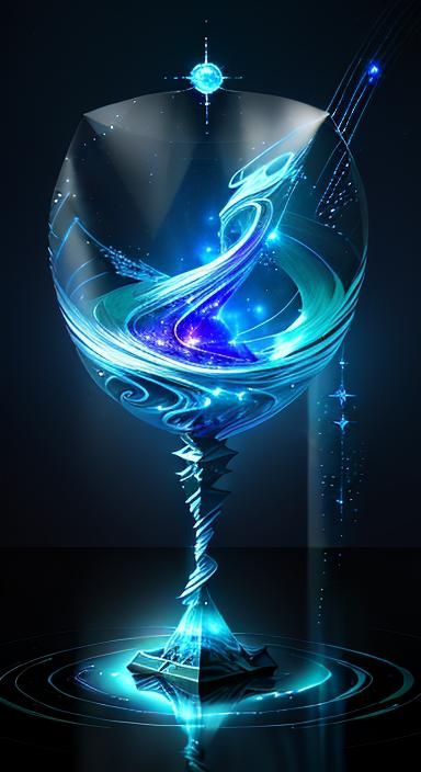 Glass Enchanted midnight ripple reflection Magic light flow Cosmic ...