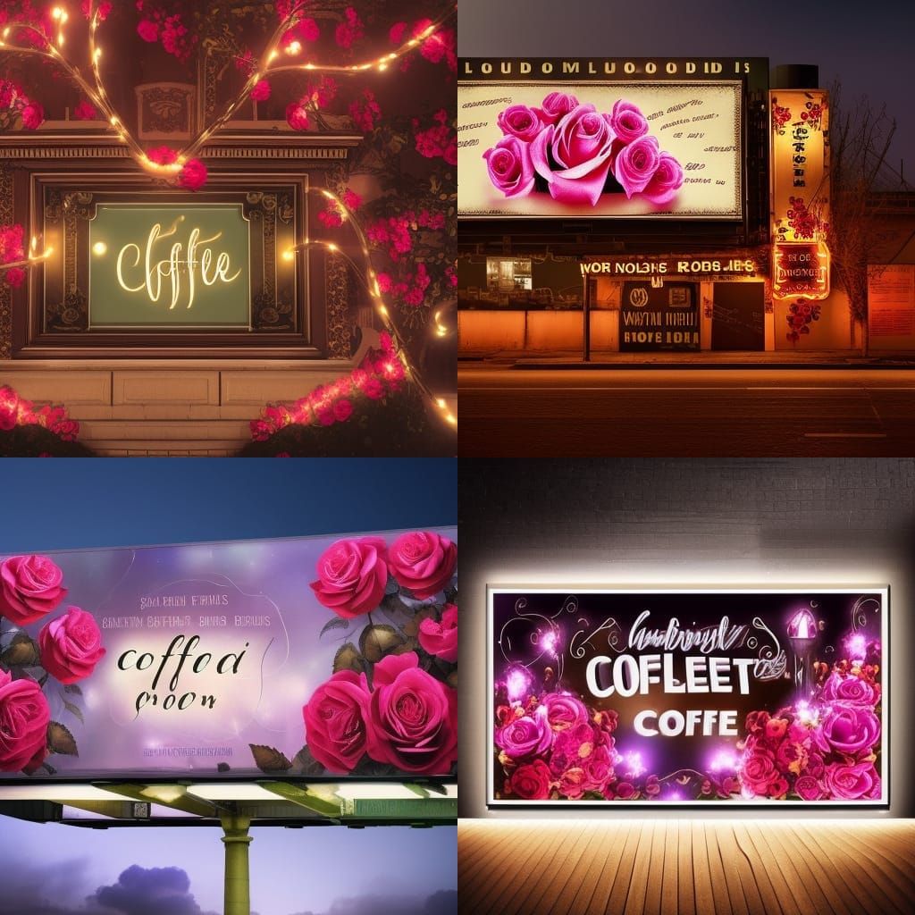 Beautiful billboard "Coffee" - AI Generated Artwork - NightCafe Creator