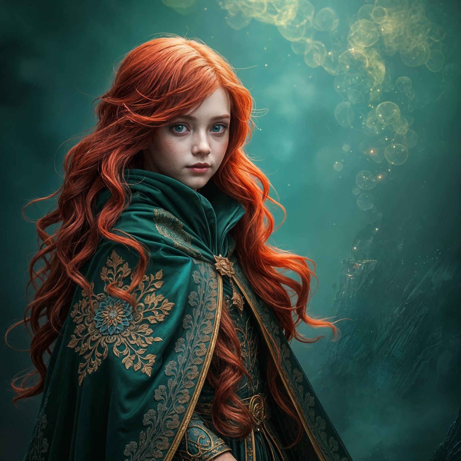 red haired girl portrait - Ethereal Red Haired Fantasy Maide...