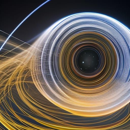 hyperrealistic, distant view, what an electron sees, quantum leap ...