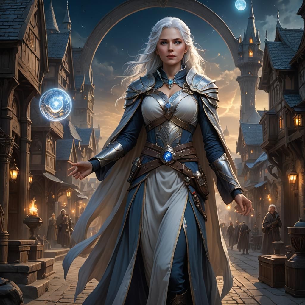 full body Portraot, D&D Aasimar, glowing eyes, Blue eyes, Healing ...