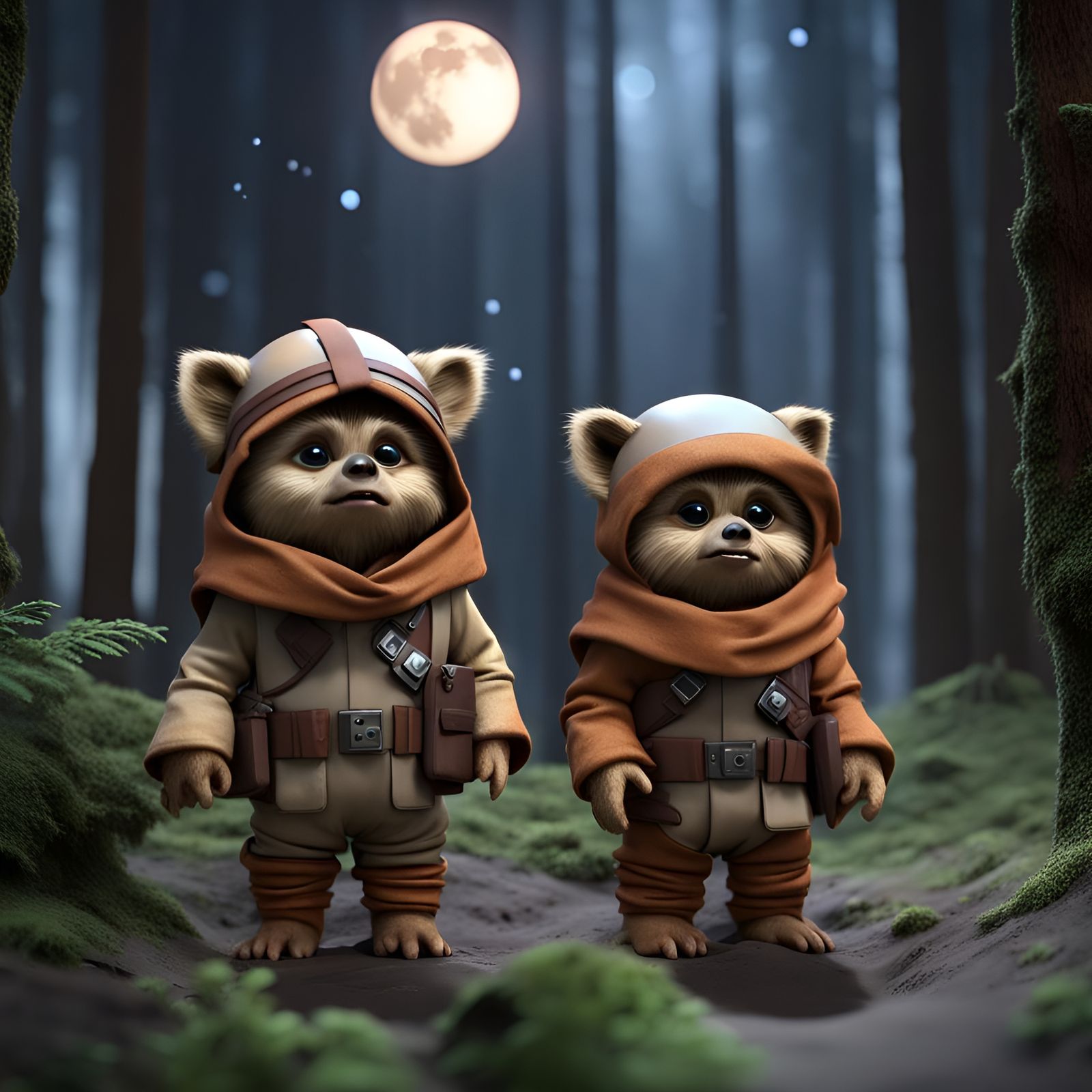 Adorable Ewoks 2 - AI Generated Artwork - NightCafe Creator