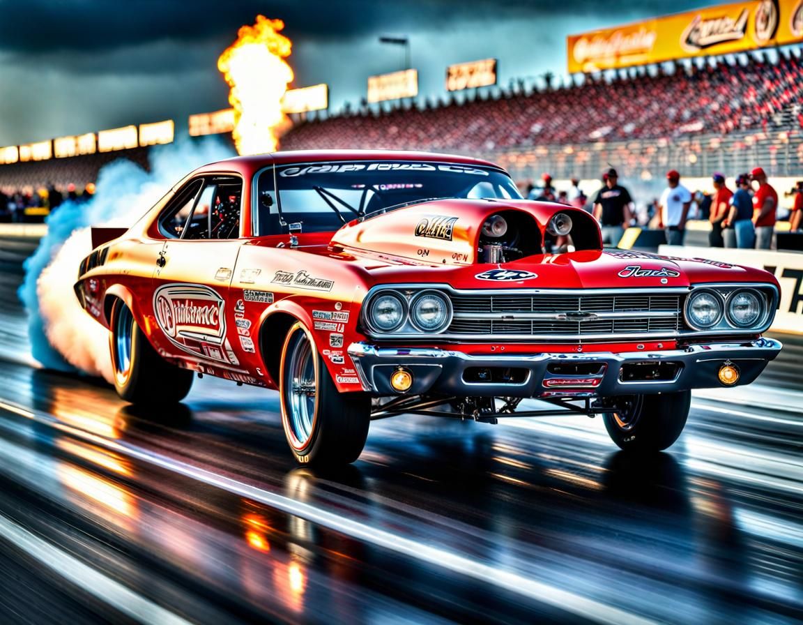 Red drag car - AI Generated Artwork - NightCafe Creator