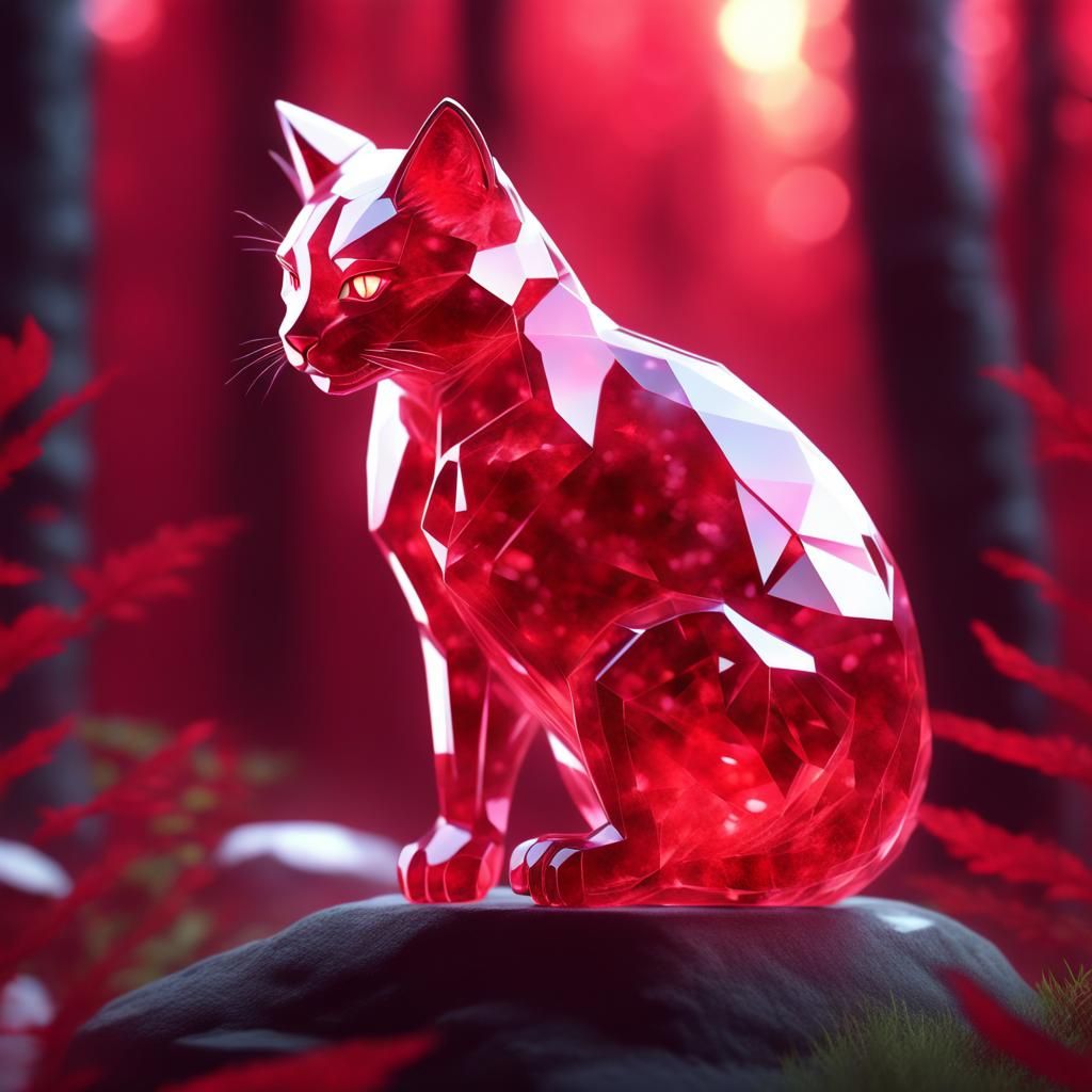 Ruby cat - AI Generated Artwork - NightCafe Creator