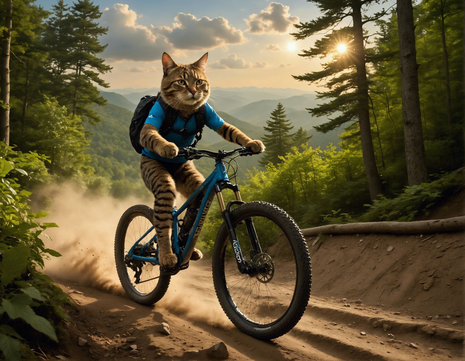 Mountain Bike Cat - AI Generated Artwork - NightCafe Creator